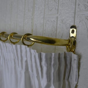 Unlacquered Brass French Return Curtain Rod With Rings - Etsy