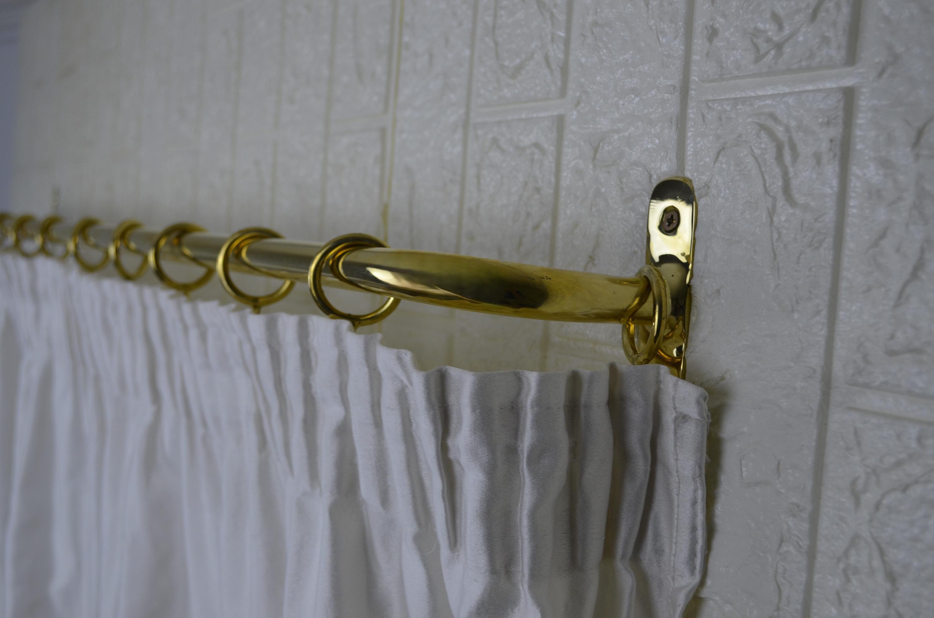 Unlacquered Brass French Return Curtain Rod With Rings - Etsy