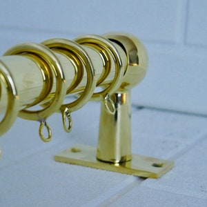 Handmade Unlacquered Brass French-style Curtain Rod With Rings - Etsy