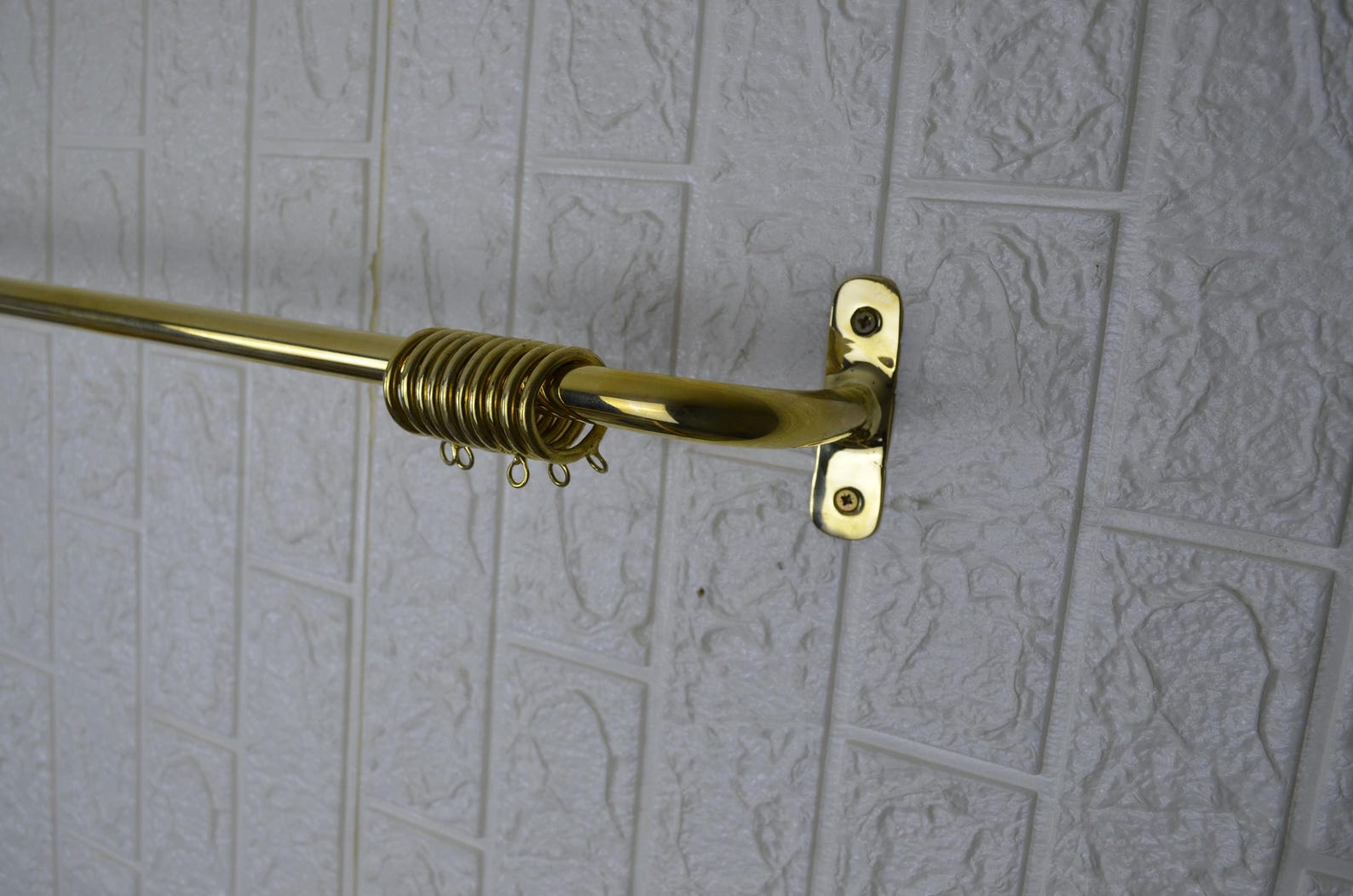 Unlacquered Brass French Return Curtain Rod With Rings - Etsy