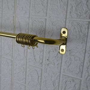 Unlacquered Brass French Return Curtain Rod With Rings - Etsy