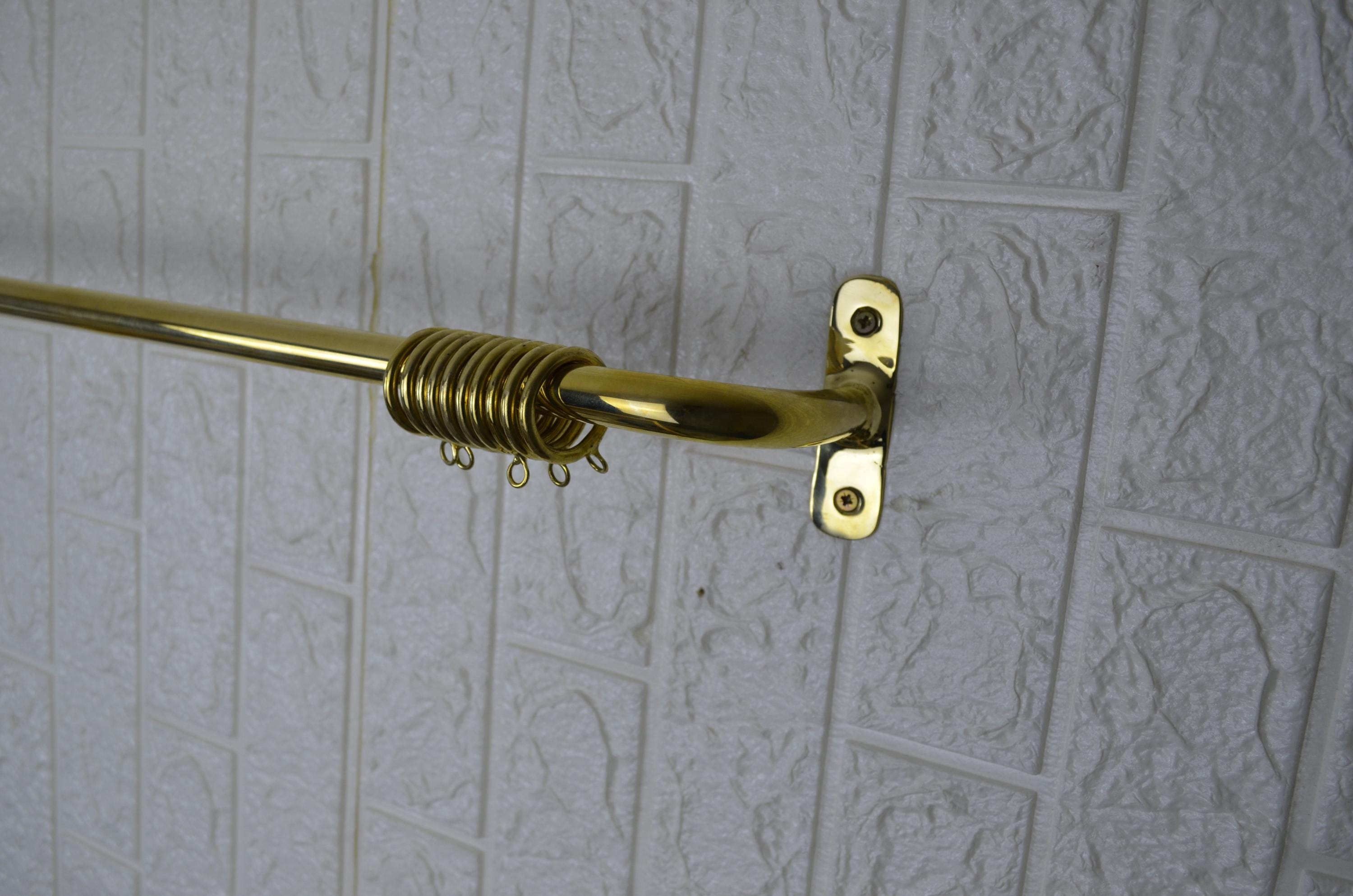 Unlacquered Brass French Return Curtain Rod With Rings - Etsy