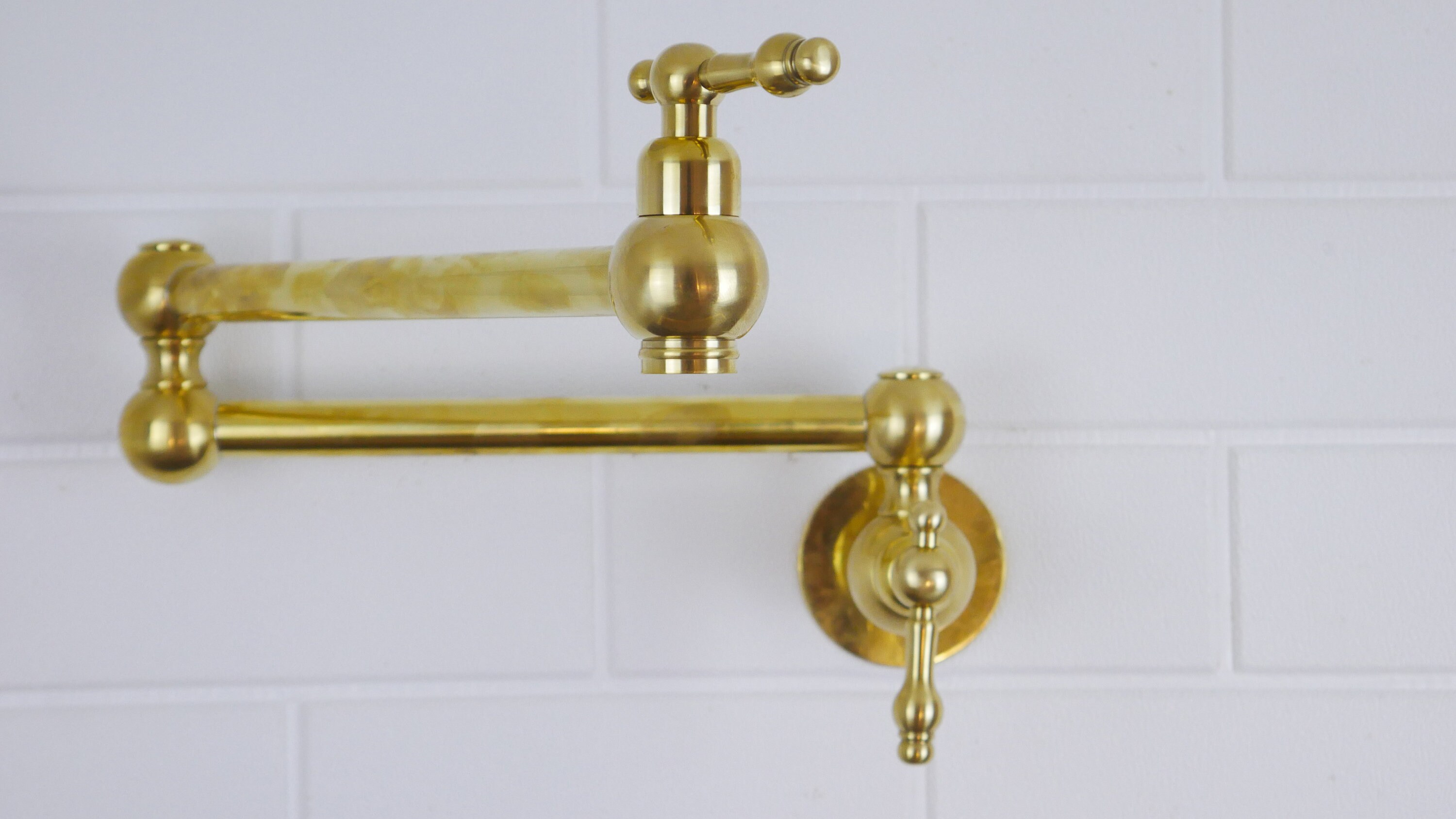 Unlacquered Solid Brass Pot Filler , Pot Filler , Kitchen Pot Filler ...