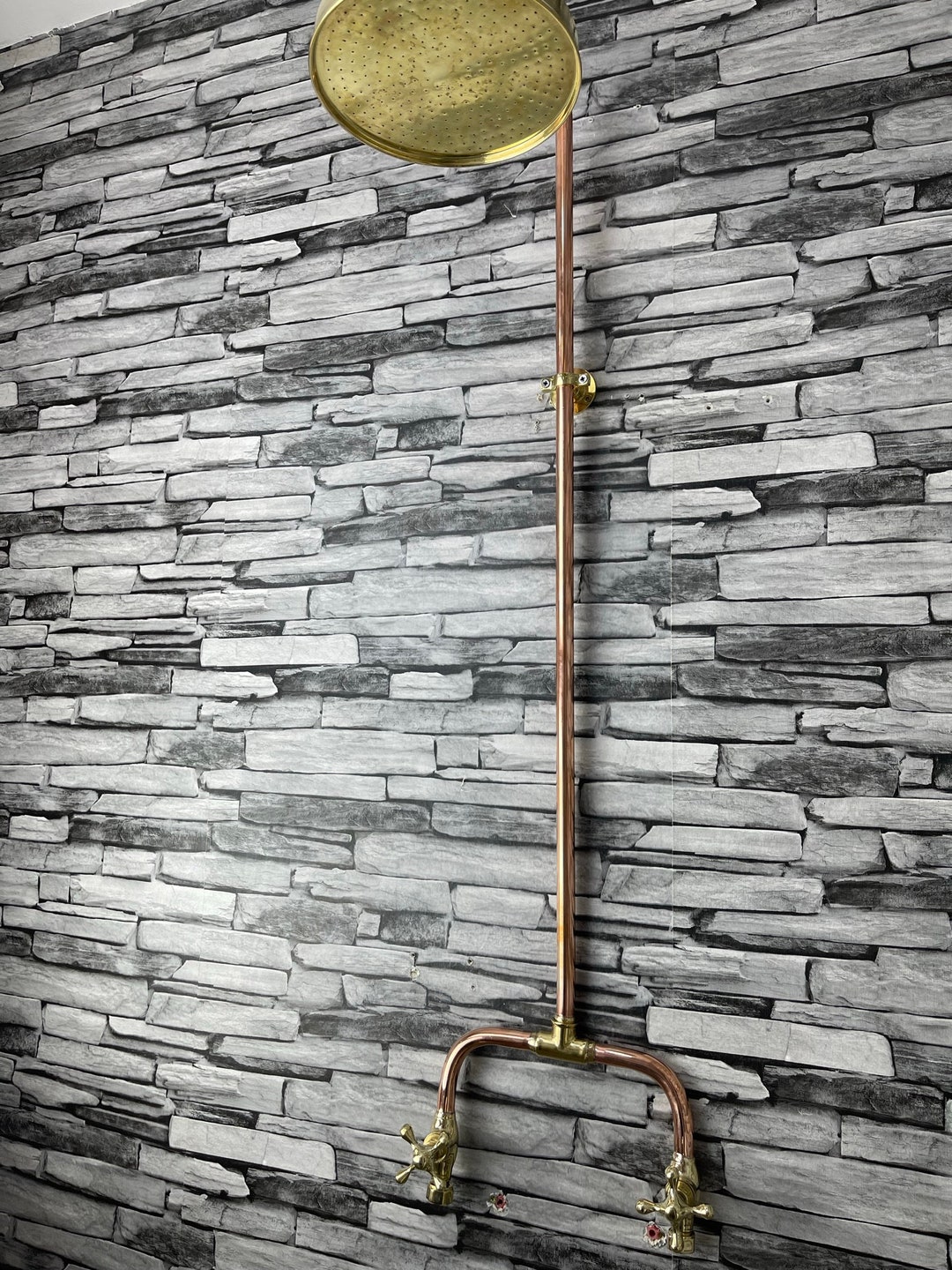 Antique Shower System in Copper Finish With Golding Head and Handles - Etsy