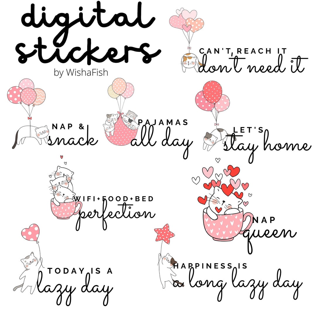 Lazy Day - Digital Stickers for Goodnotes/notability, iPad Digital ...