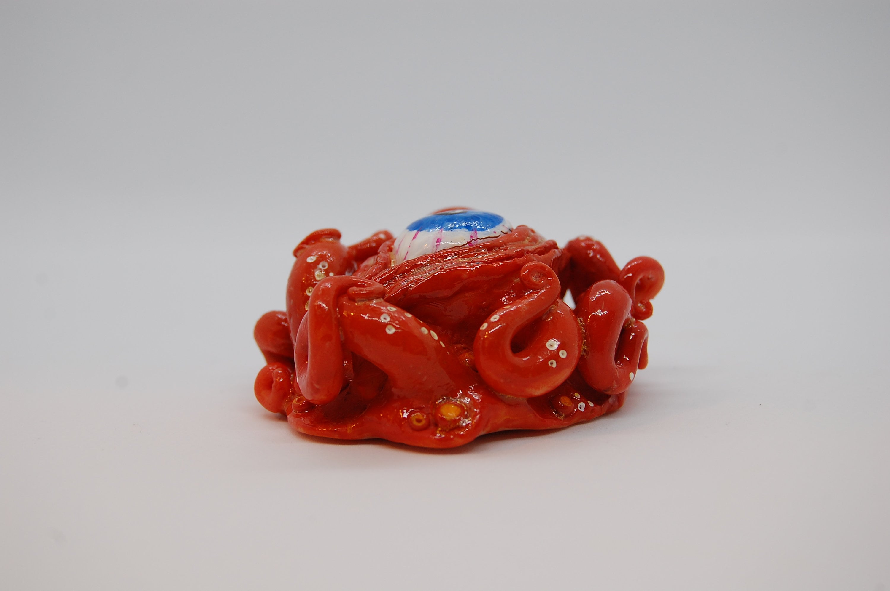 The Watcher Monsters Sculpture Polymer Clay Orange Blue White Creepy ...