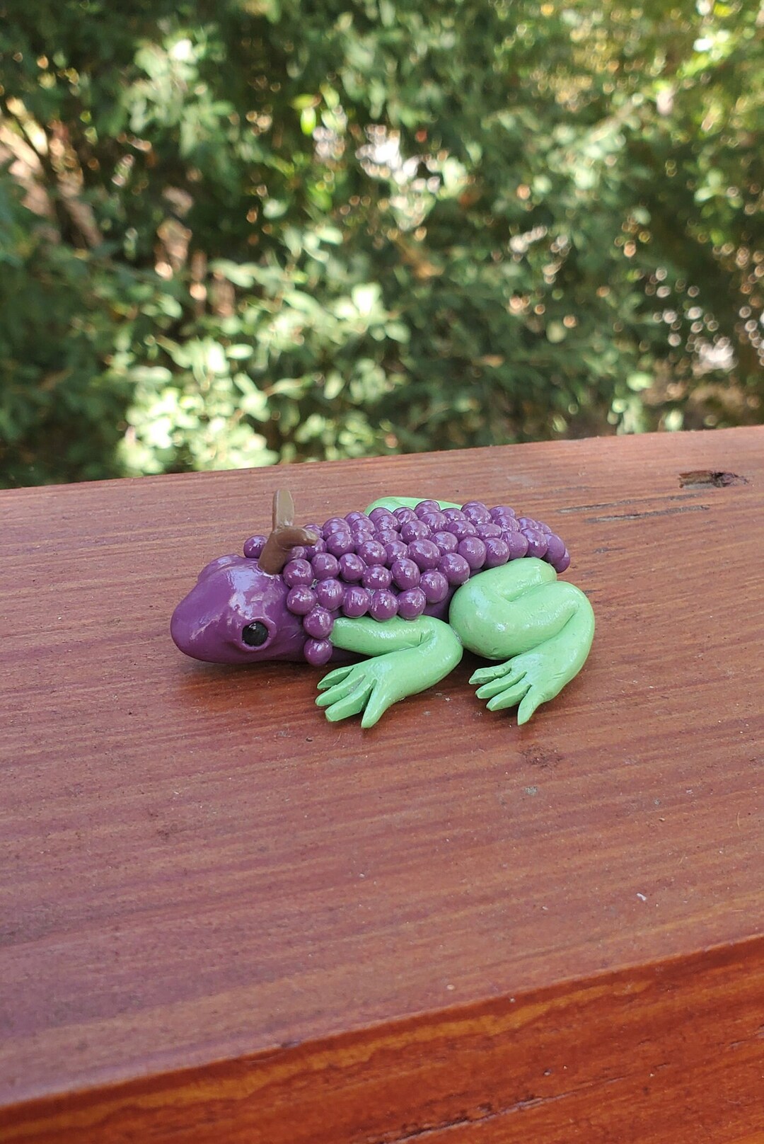 Grape Frog - Fruit Frogs - Sculpture - Polymer Clay - Green - Purple - Brown - Etsy