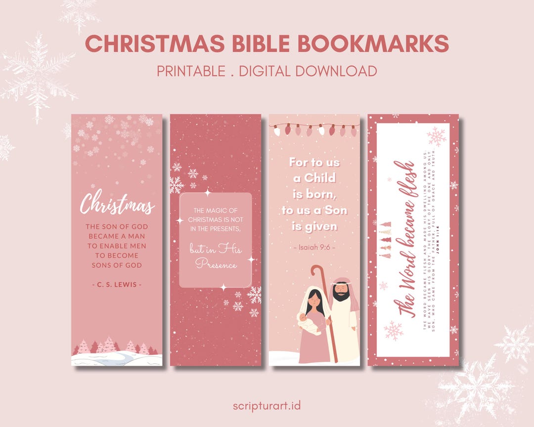 Christmas Printable Bible Bookmarks | Digital Bookmark | Instant ...