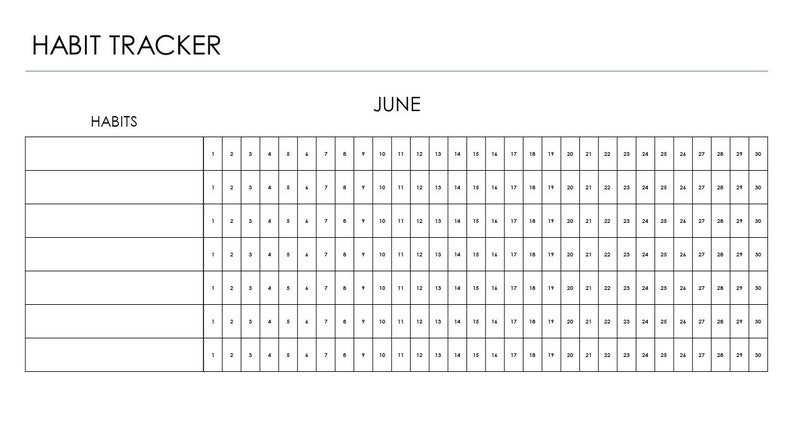 Monthly Habit Tracker Printable, Habit Tracker Template, Routine ...