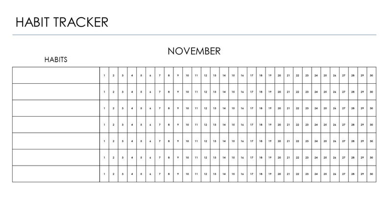 Monthly Habit Tracker Printable, Habit Tracker Template, Routine ...