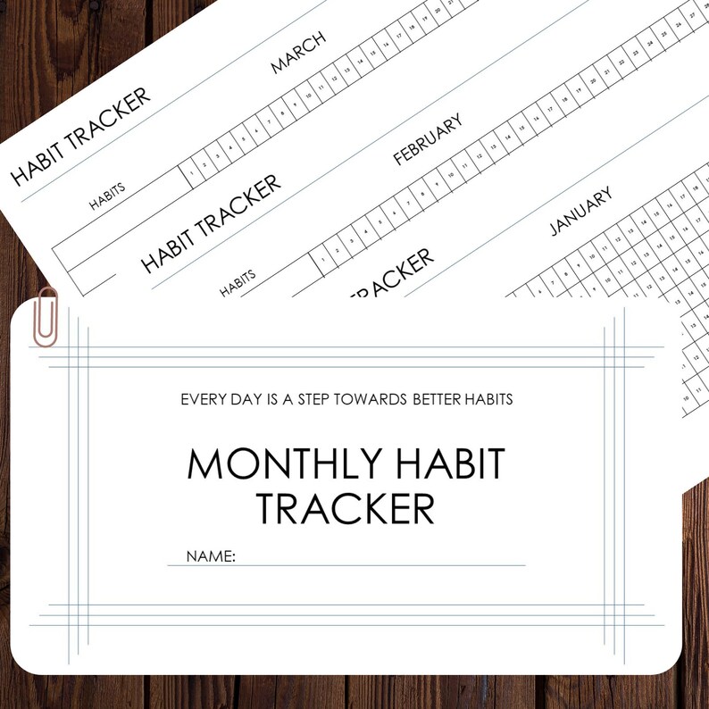 Monthly Habit Tracker Printable, Habit Tracker Template, Routine ...