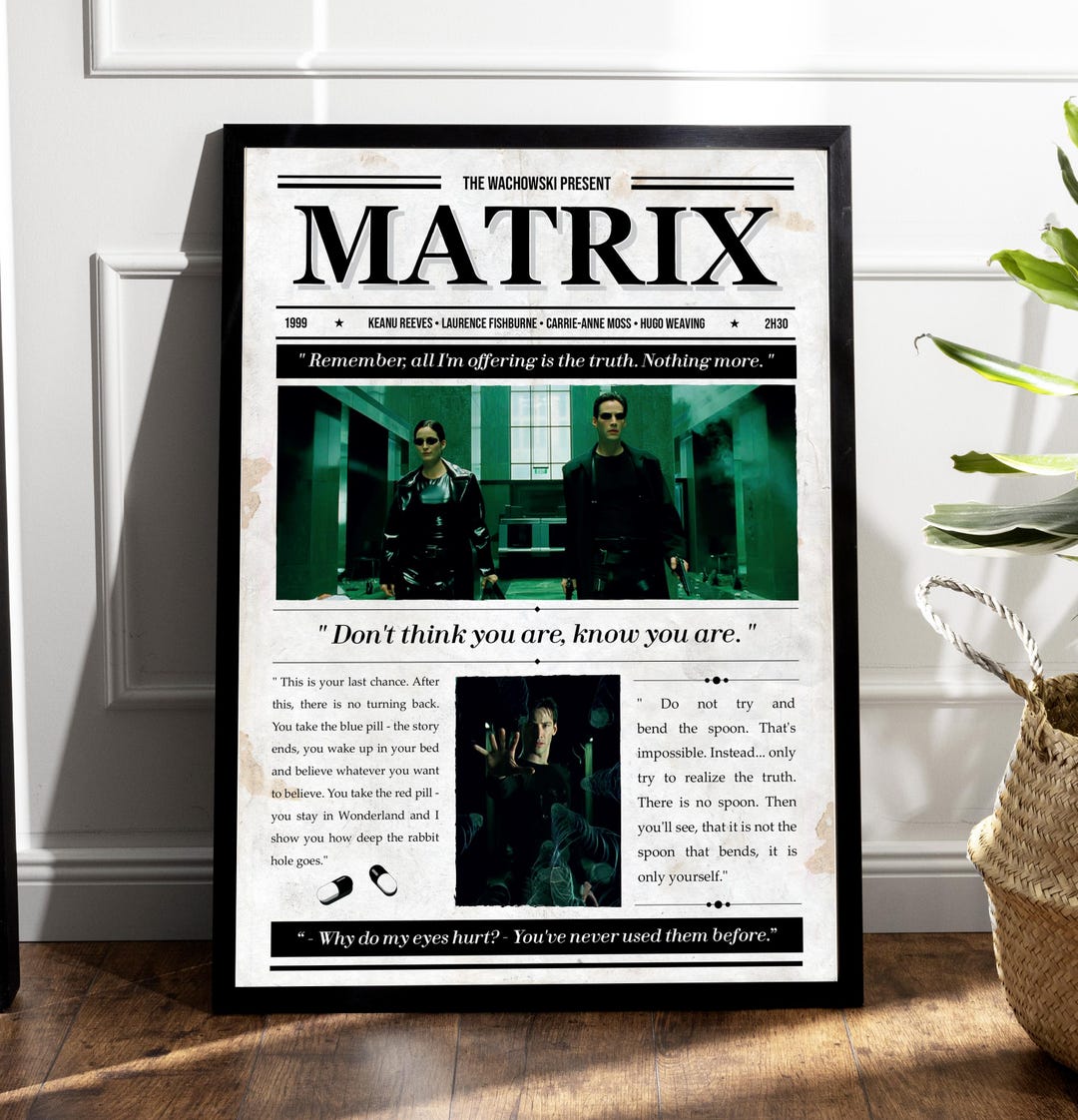 Matrix - Poster Newspaper Style - Etsy