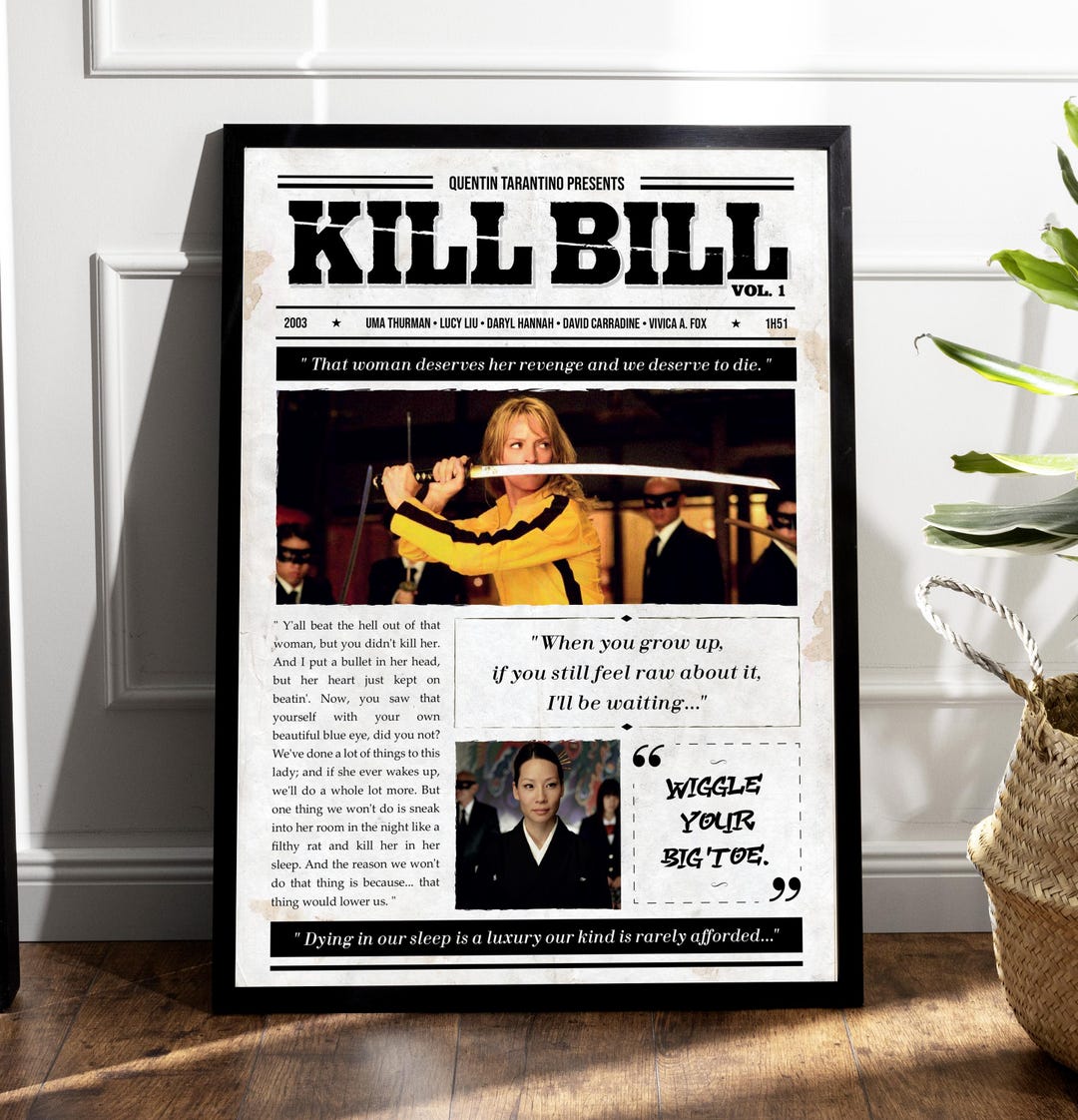 Kill Bill Vol.1 - Poster Newspaper Style - Etsy