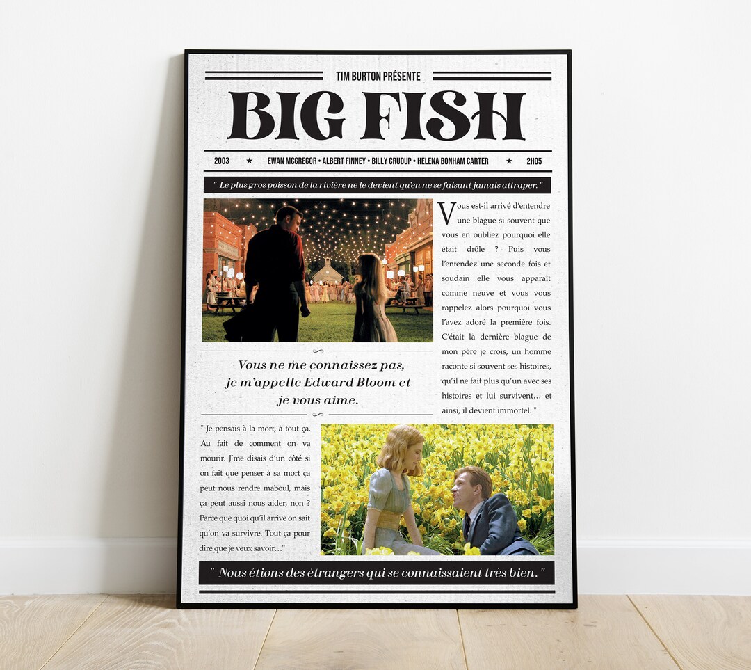 BIG FISH Newspaper Style Poster - Etsy