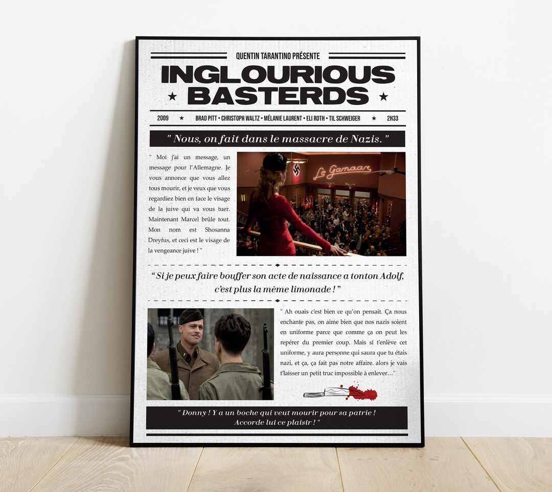 INGLORIOUS BASTERDS Newspaper Style Poster - Etsy