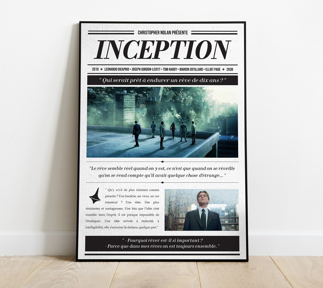 INCEPTION Newspaper Style Poster - Etsy
