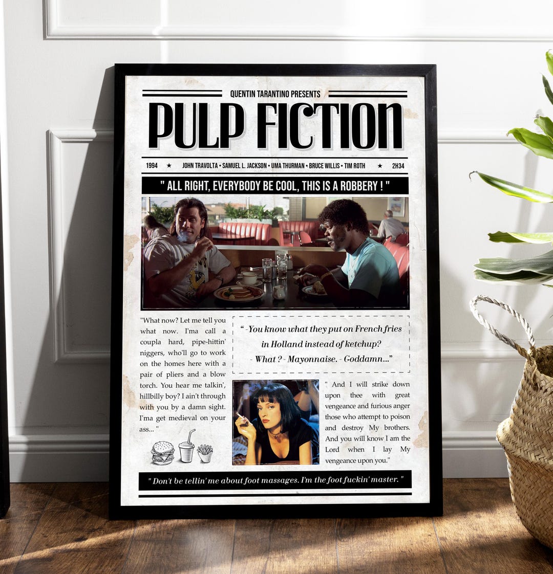 Pulp Fiction - Poster Newspaper Style - Etsy