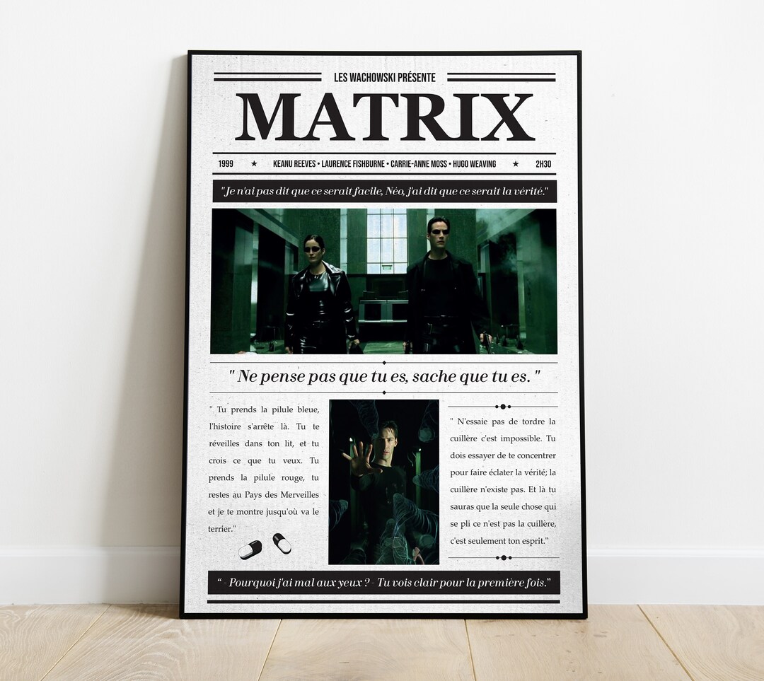 MATRIX Newspaper Style Poster - Etsy