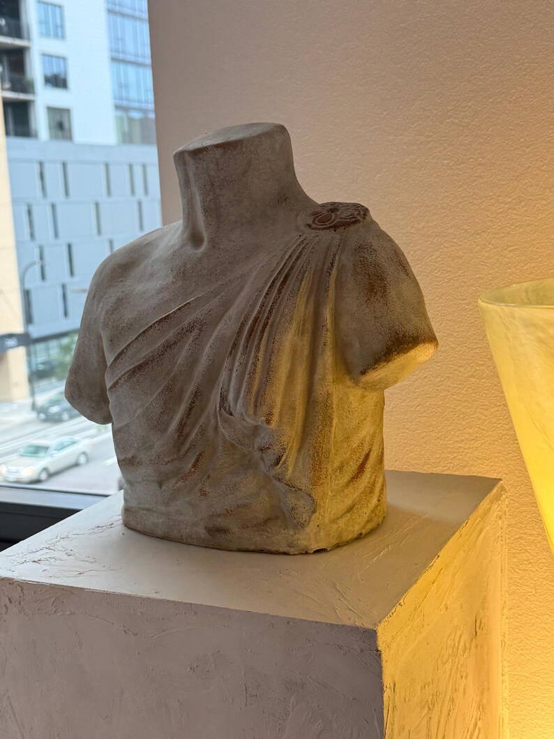 Greek Roman Style Torso Sculpture – Heavy Stone, Classical Home Decor ...
