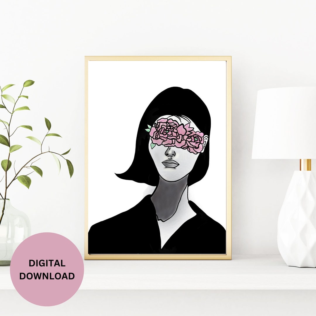 Artful Woman Print, Woman Facing Wall Art, Womanprintable, Womanizer ...
