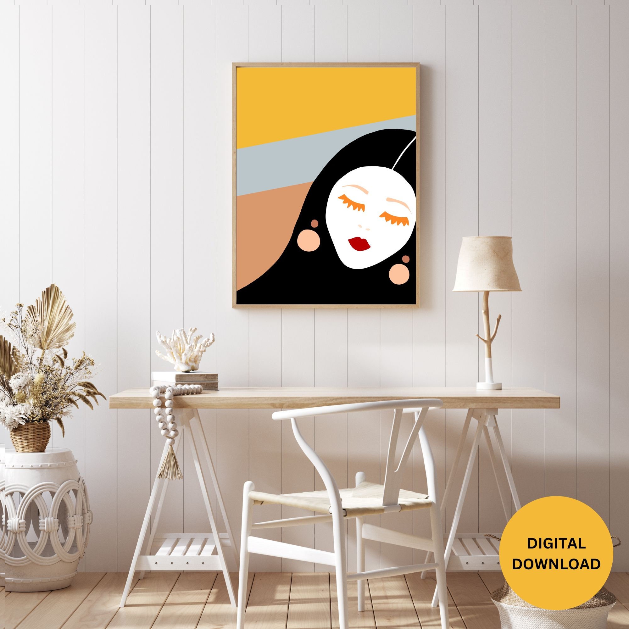 Artful Art Gift, Woman Facing Wall Art, Womanprintable, Womanly Decor ...