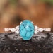 Oval Turquoise Engagement Ring Vintage Western Promise Rings for Women ...