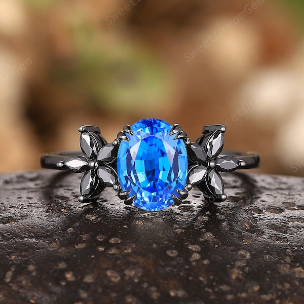 Cobalt Blue Spinel Ring - Etsy