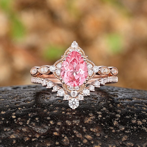 Pink Engagement Ring - Etsy