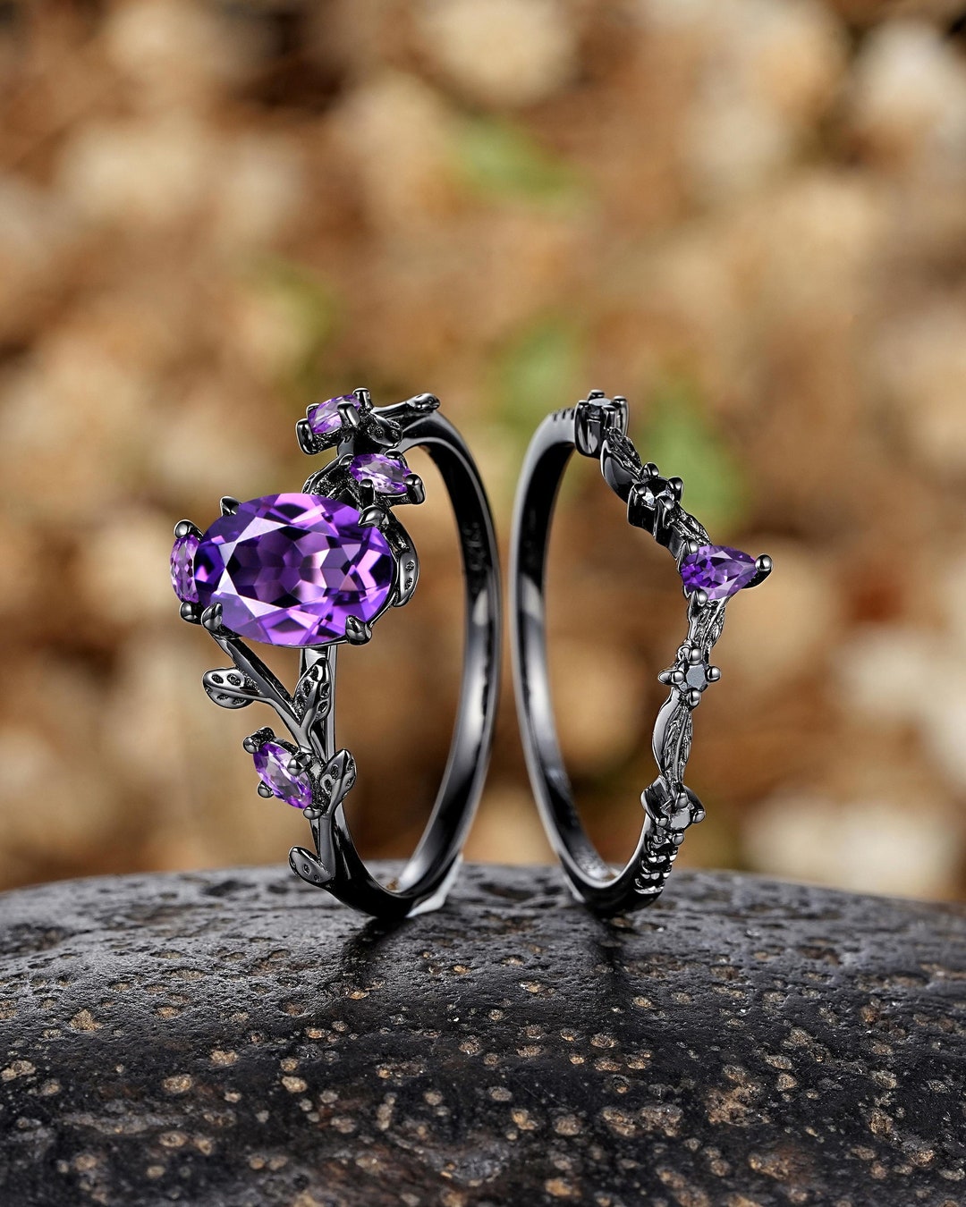 Black amethyst ring store