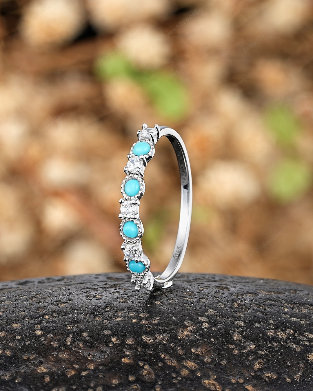 Vintage Round Turquoise Engagement Ring, Antique Western Promise Rings ...