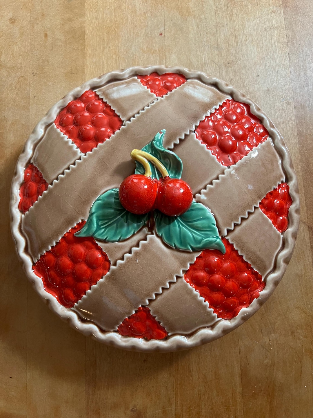 1970’s Vintage Ceramic Cherry Pie Pan - Etsy