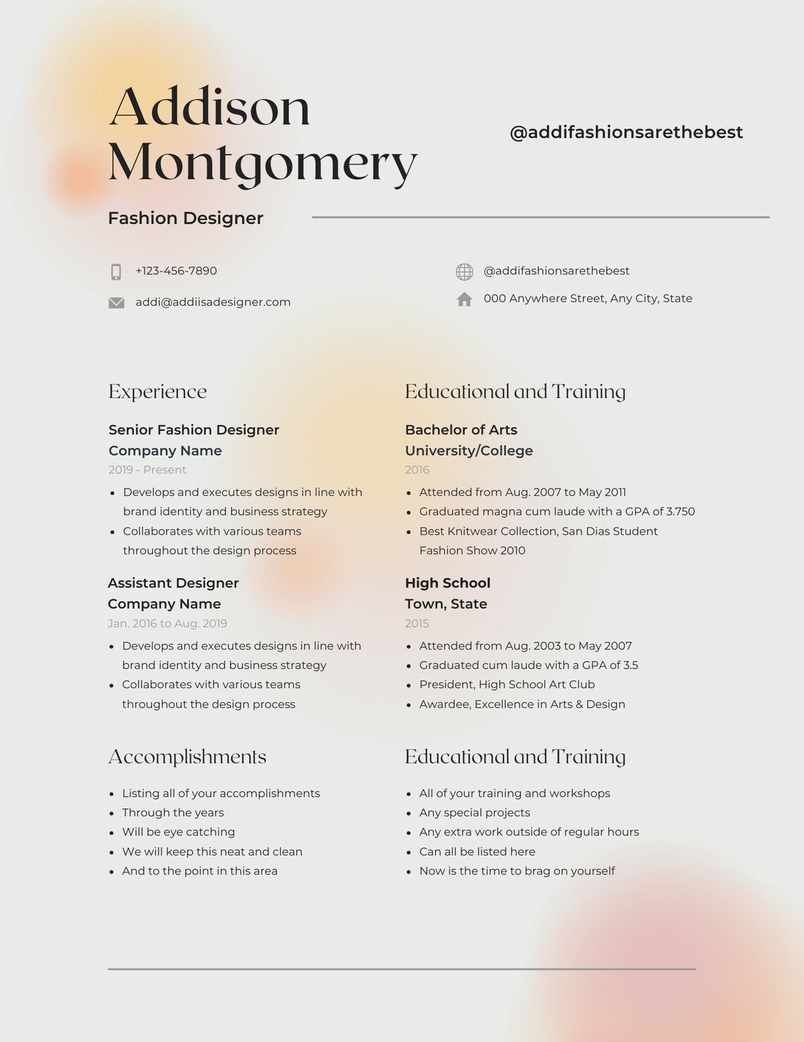 Professional Resume | Fun Resume | Resume Builder | Resume Template ...