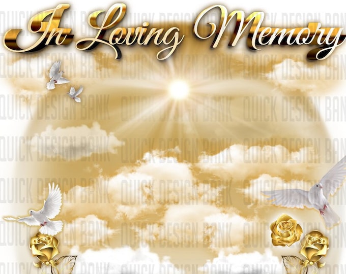 In Loving Memory Png-gold Memorial Template | Instant Download ...
