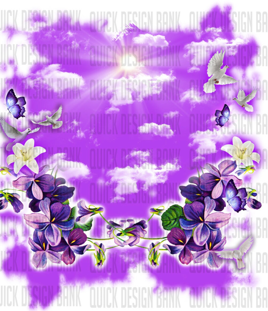 In Good Hands-purple Memorial Template Commercial Use - Etsy