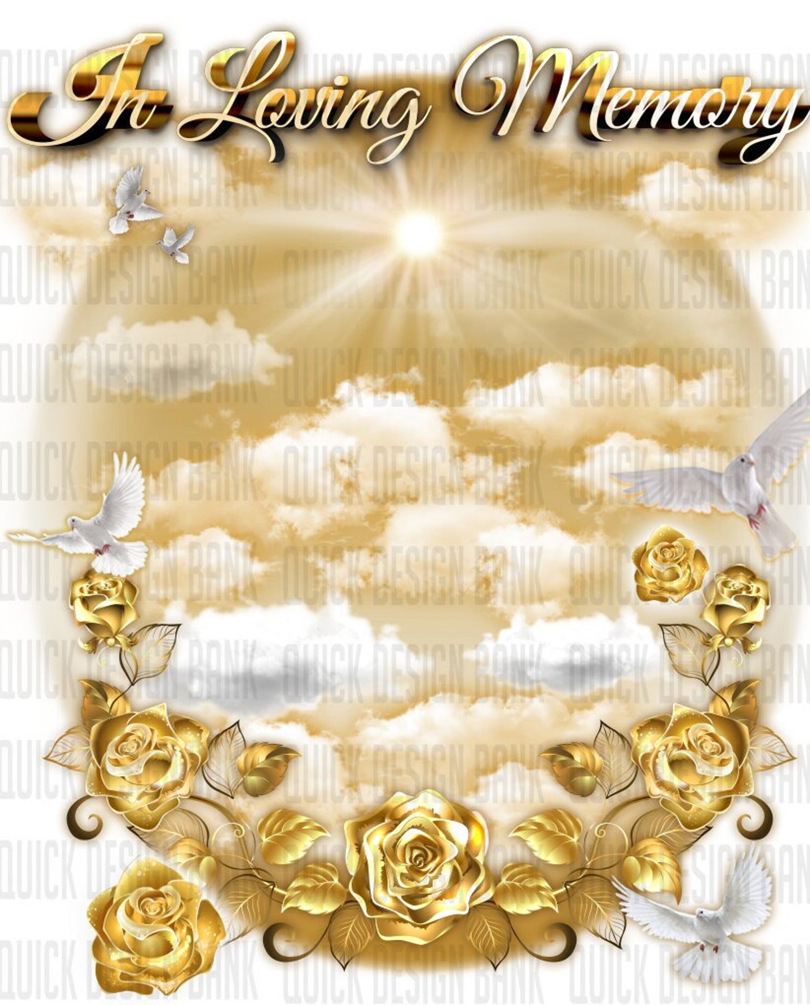 In Loving Memory Png-gold Memorial Template Instant Download Printable ...