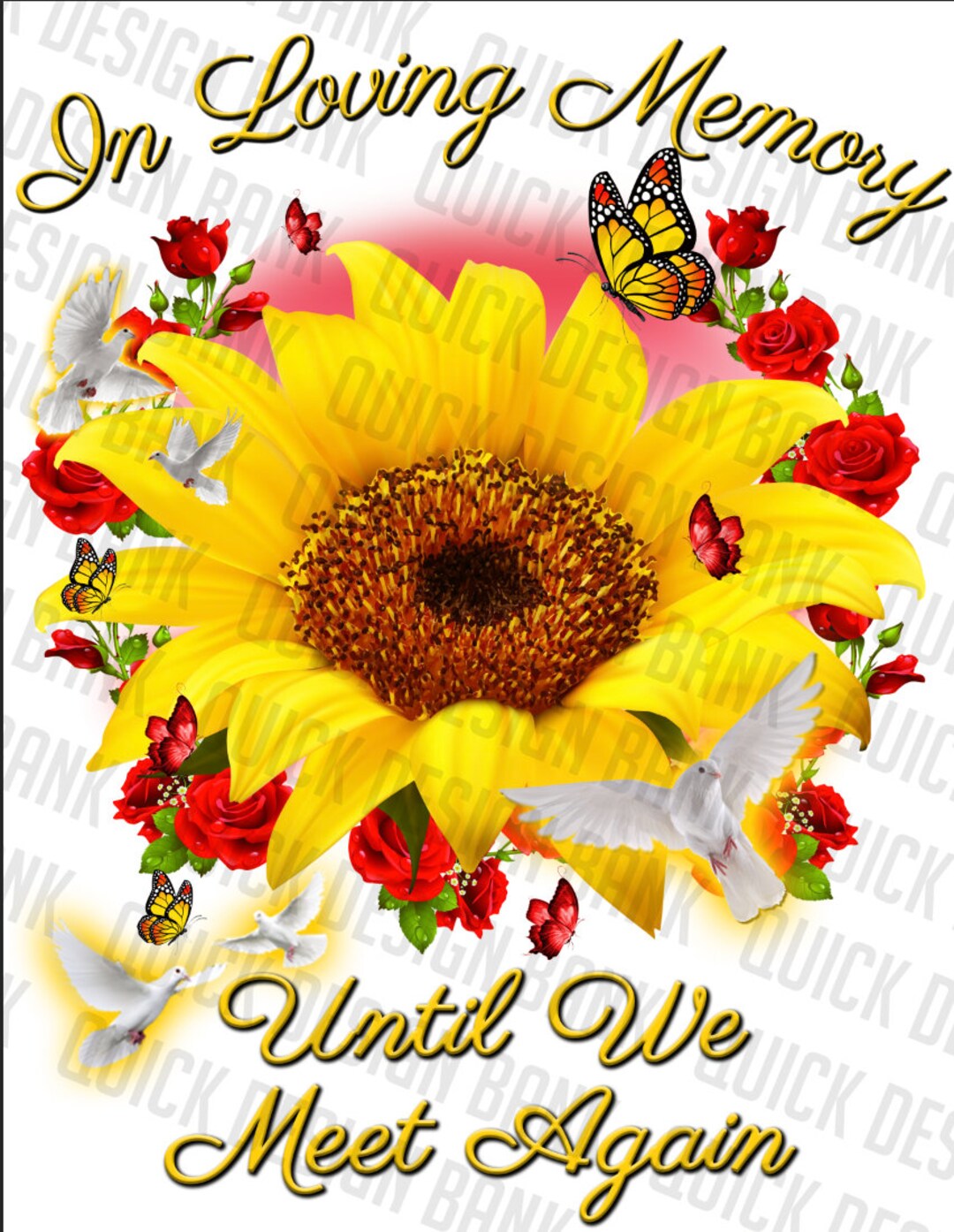 Loving Memory-yellow Red Memorial PNG | Commercial Use | Instant ...