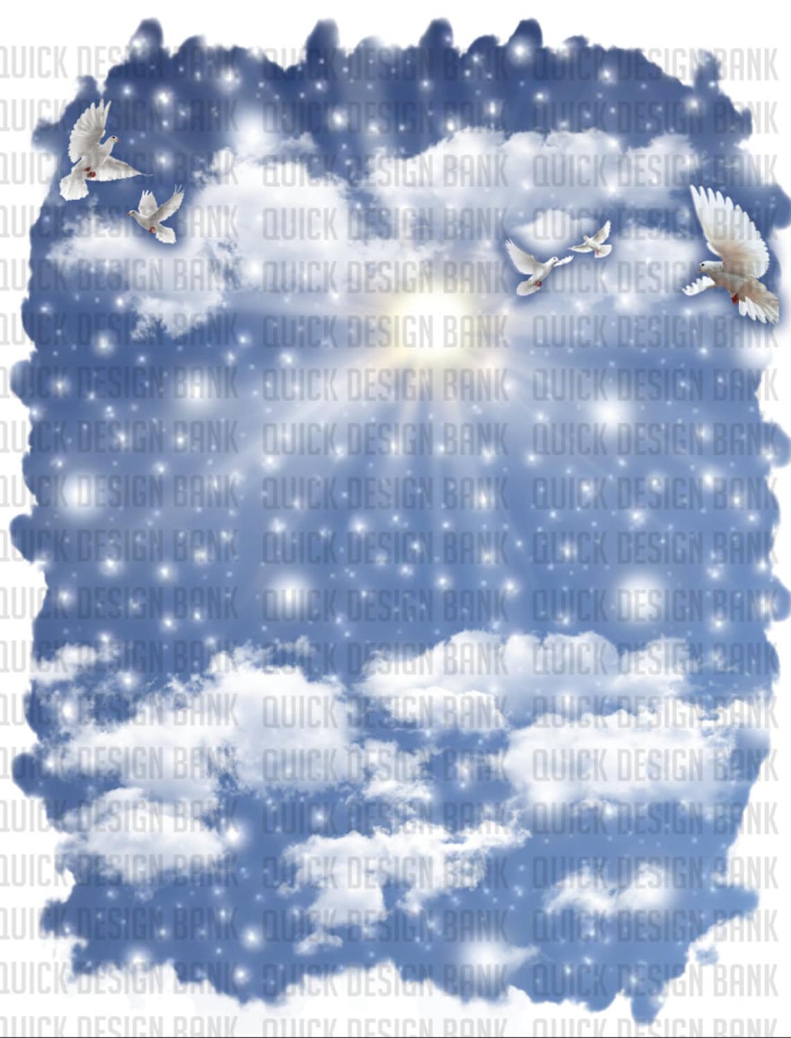 In Loving Memory Denim Blue and Gold Memorial Template - Etsy