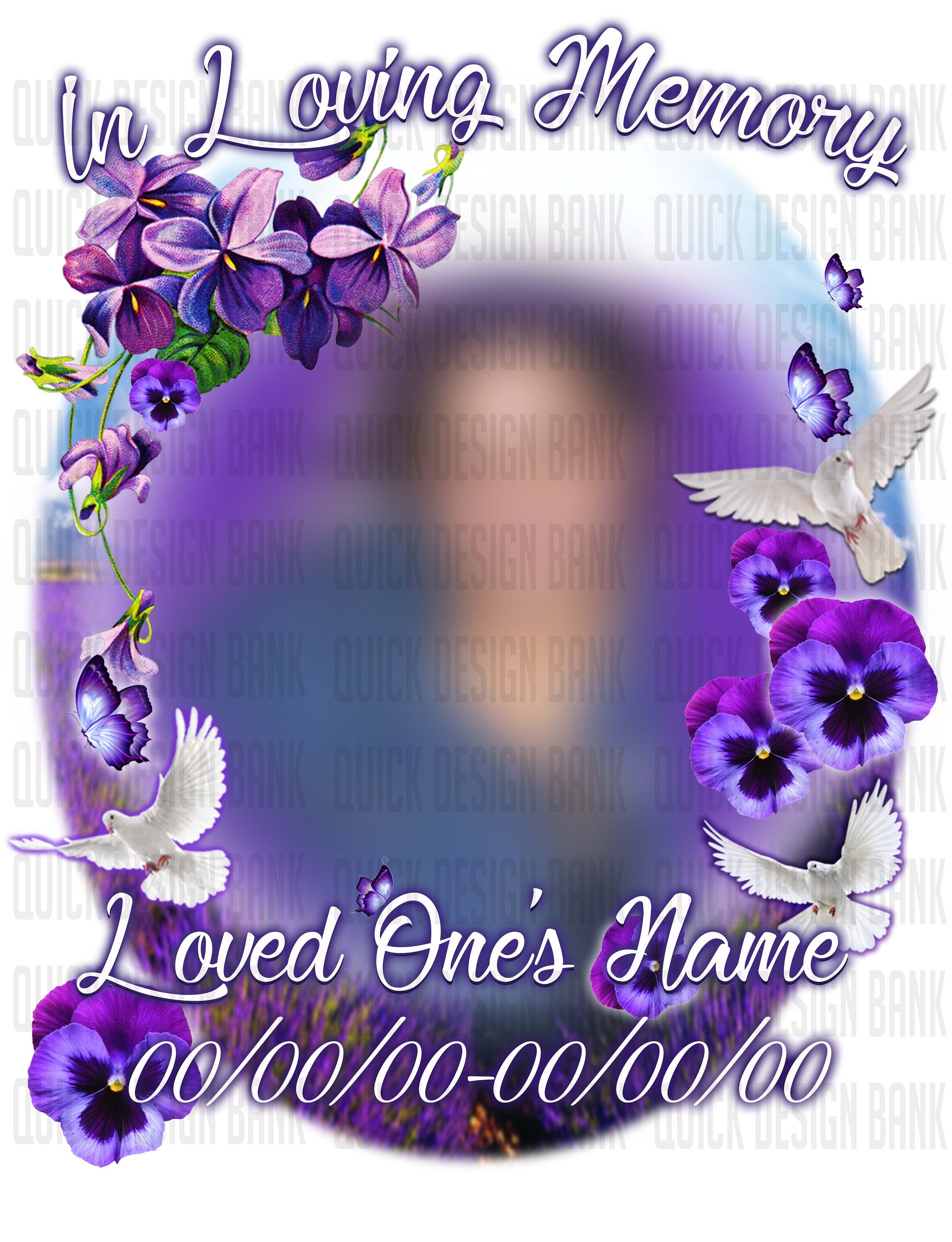 Loving Memory-violet-purple Memorial Template Commercial Use - Etsy