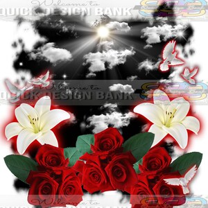 In God's Hands-red Roses Memorial Template | Commercial Use | Instant ...