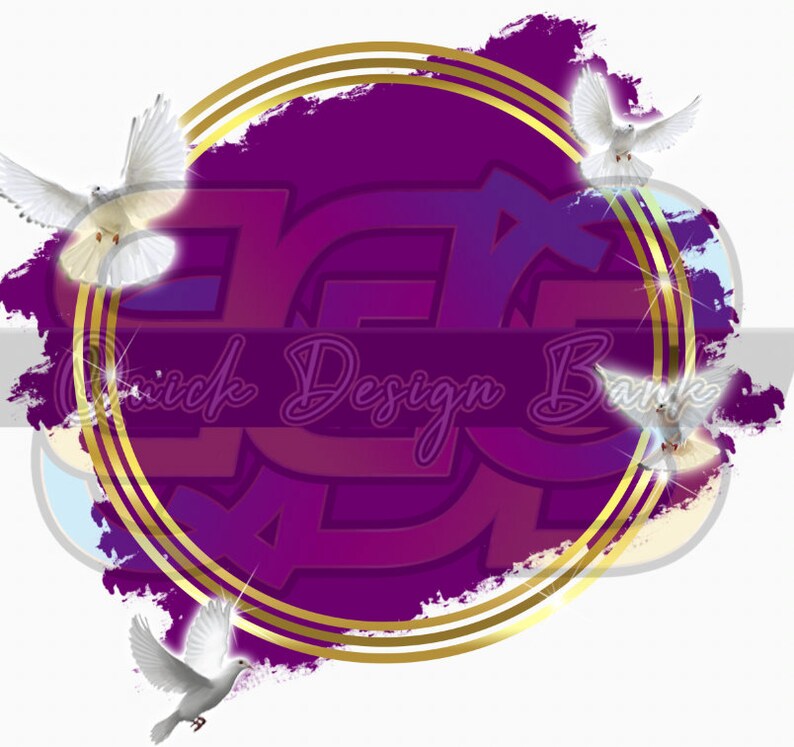 Gold Circle Frame & Doves Memorial Design Element PNG Bundle ...