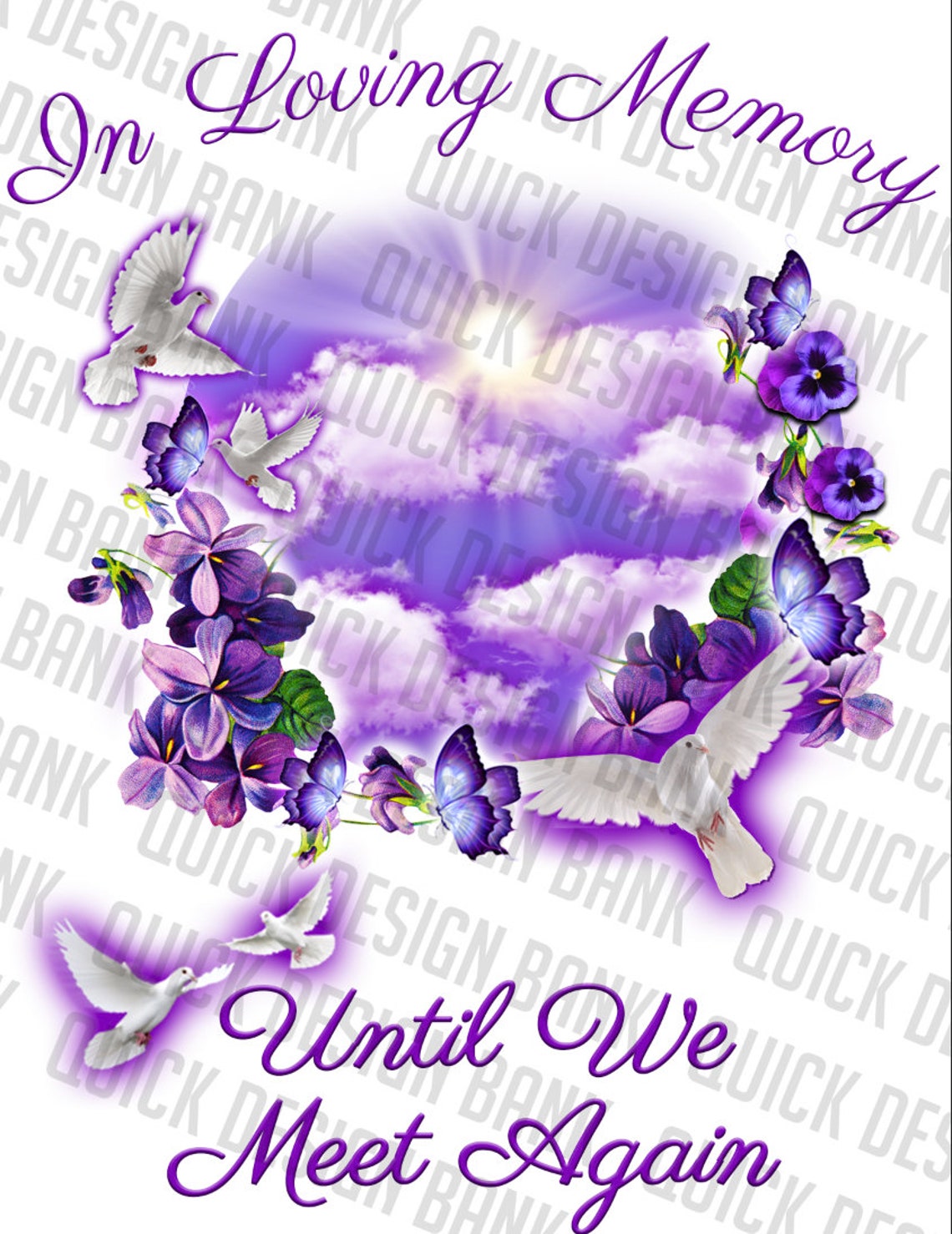 In Loving Memory Png-purple Flowers Butterfly Memorial - Etsy