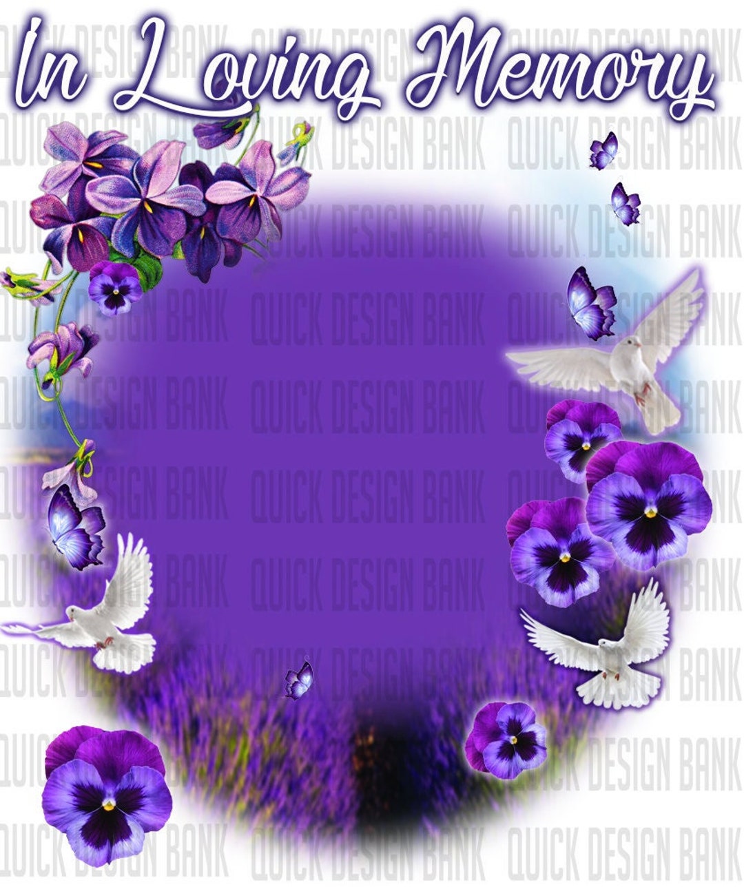 Loving Memory-violet-purple Memorial Template | Commercial Use ...