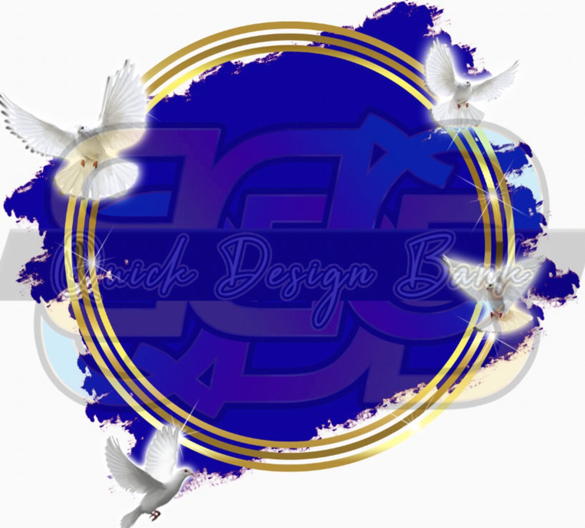 Gold Circle Frame & Doves Memorial Design Element PNG Bundle - Etsy