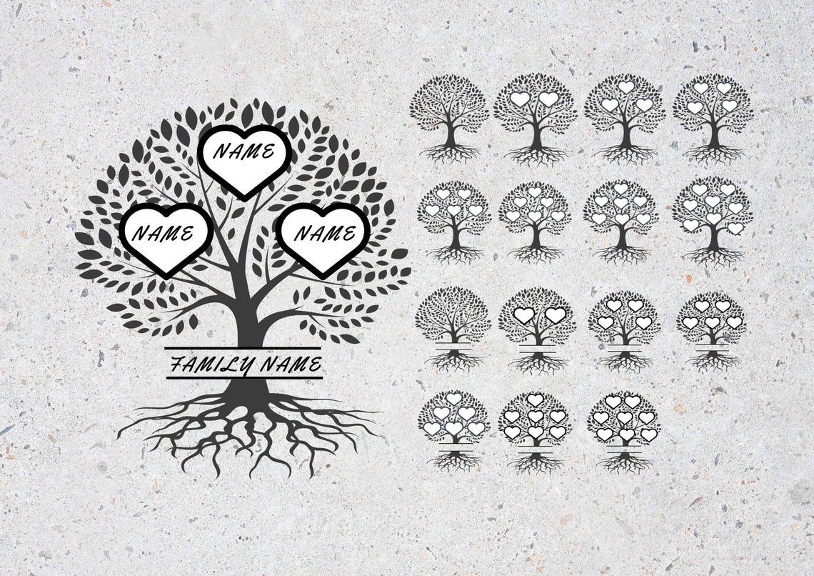 Family Tree Svg Split Family Tree Svg Tree of Life Svg | Etsy Canada
