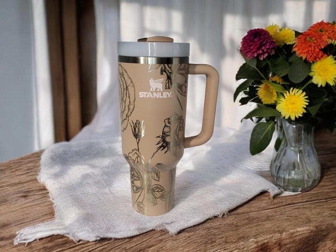 Vintage Roses Engraved Almond Rose Authentic Stanley 40oz Tumbler - Etsy