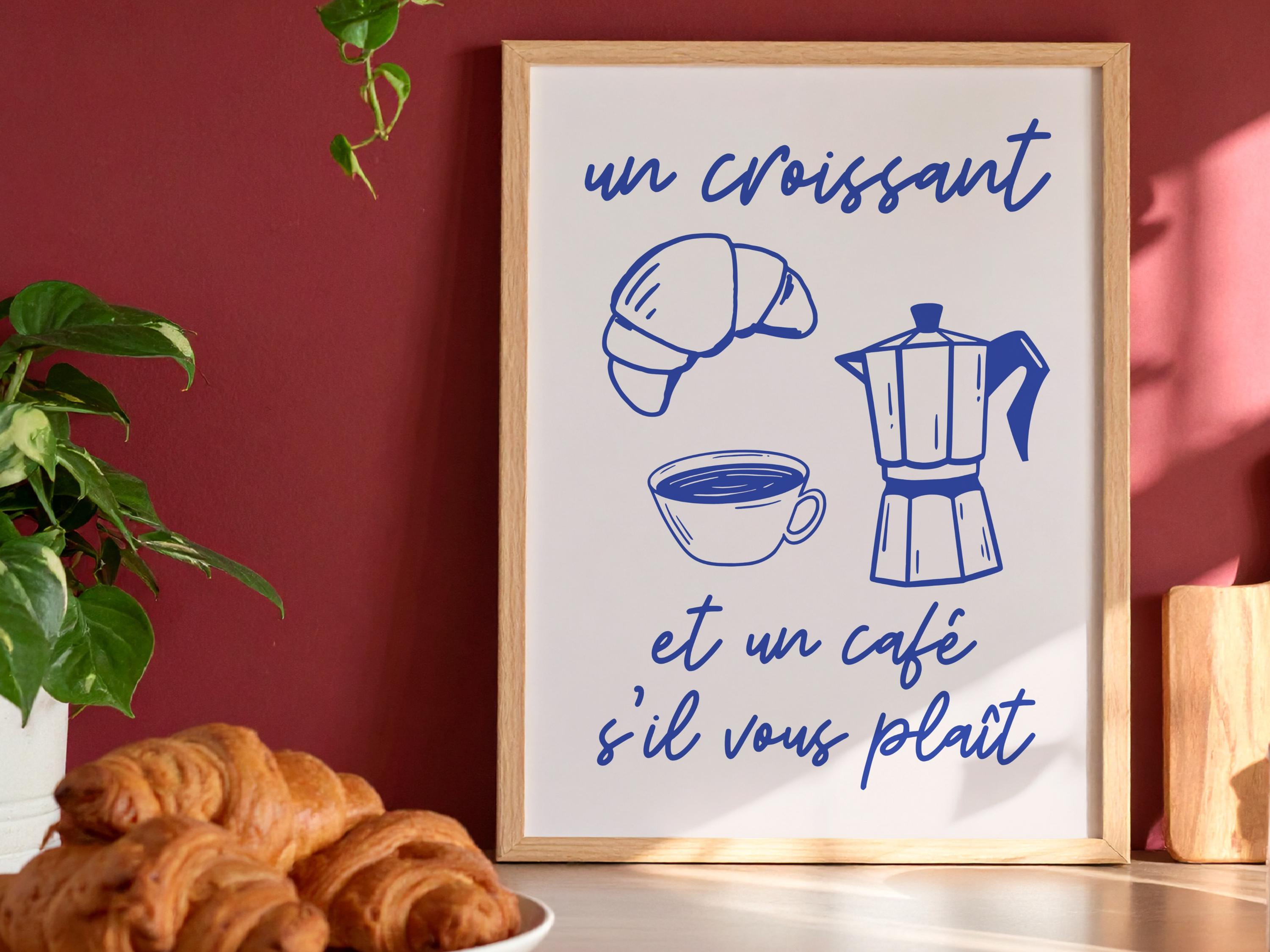 Croissant Poster, Croissant Wall Art, Trendy Croissant Print, Cafe ...