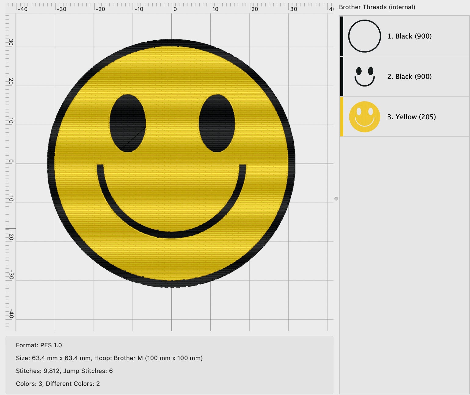 Smiley Face Downloadable Embroidery Machine Design - Etsy