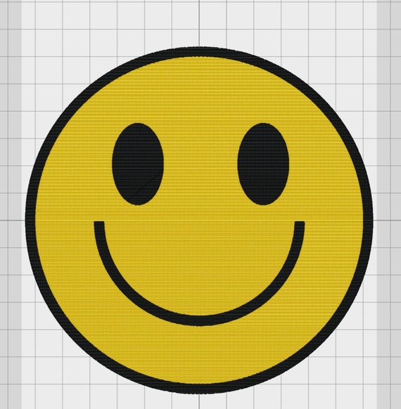 Smiley Face Downloadable Embroidery Machine Design - Etsy
