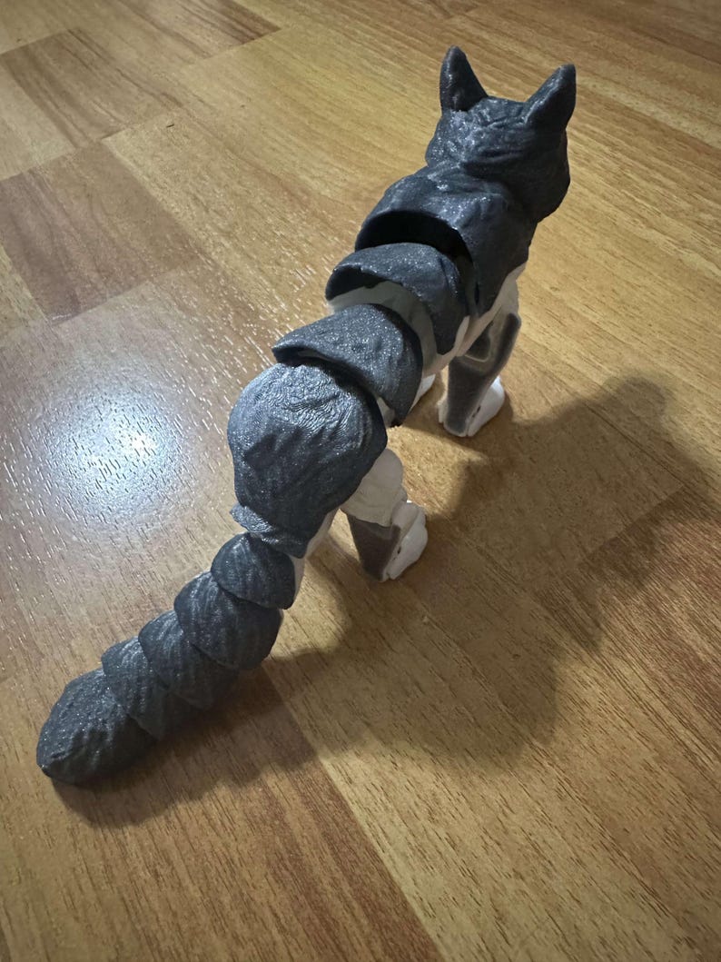 3D Printed Articulated Timber Wolf - Etsy