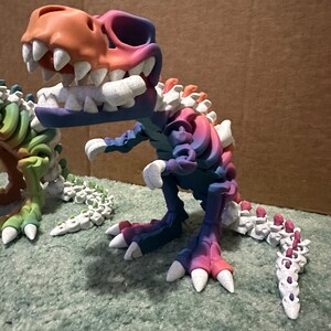 3D Printed 7” Rainbow Surprise T-rex - Etsy